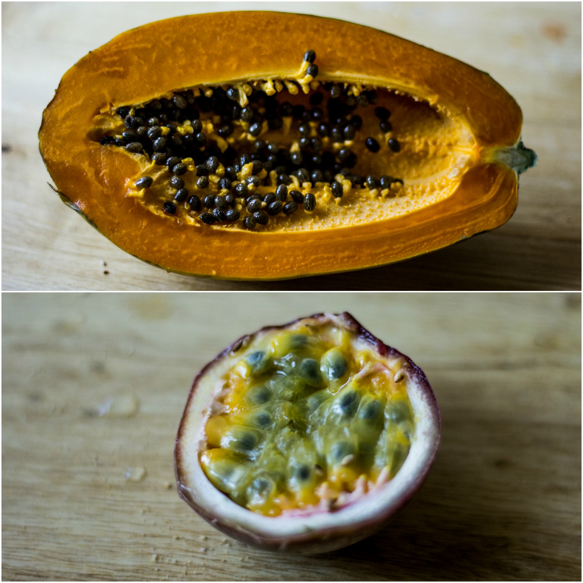 Pawpaw And Cream Mini Parfaits Topped With Passion Fruit – A Kitchen In ...