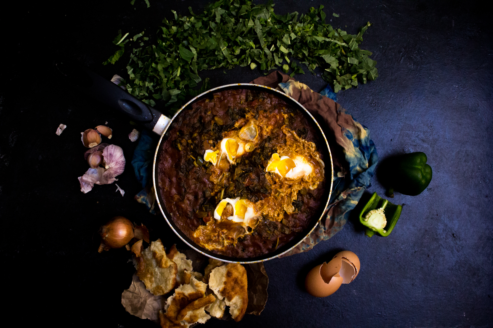 Rich and Spicy Dodo (Green Amaranth) Shakshuka – A Kitchen In Uganda