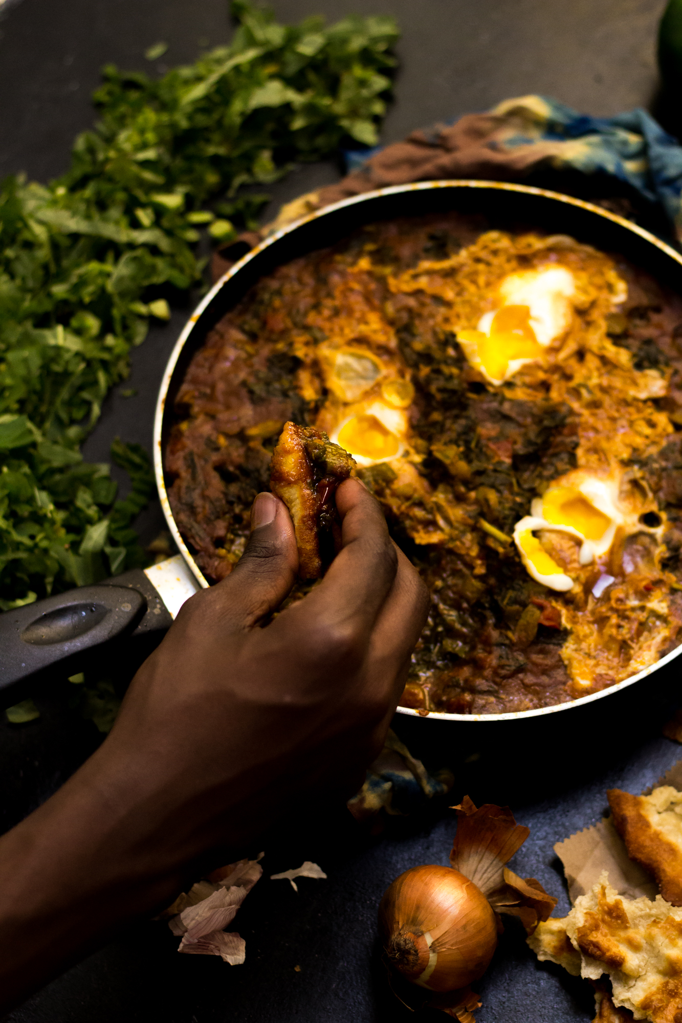 Rich and Spicy Dodo (Green Amaranth) Shakshuka – A Kitchen In Uganda
